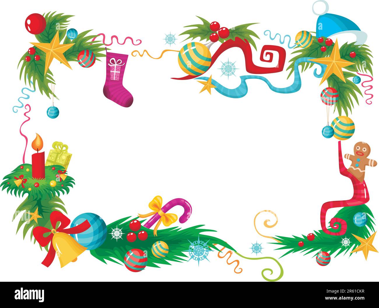 vector illustration of a christmas frame Stock Vector Image & Art - Alamy