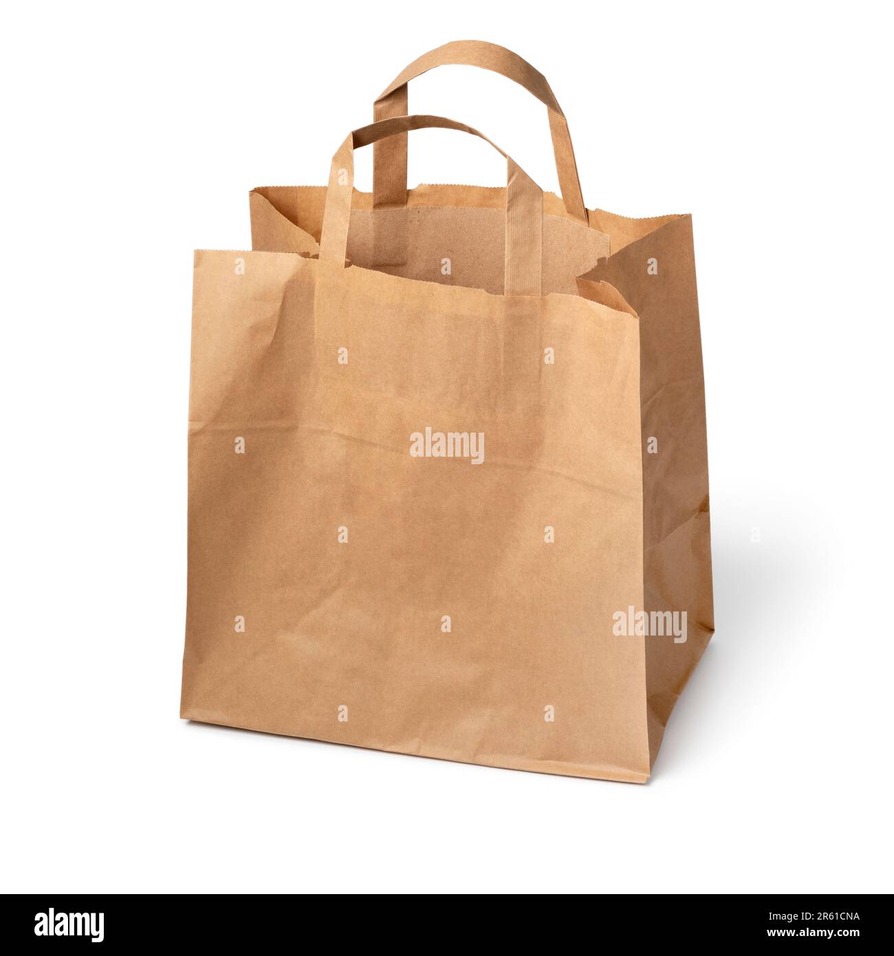 Single empty blank eco paper bag isolated on white background Stock ...