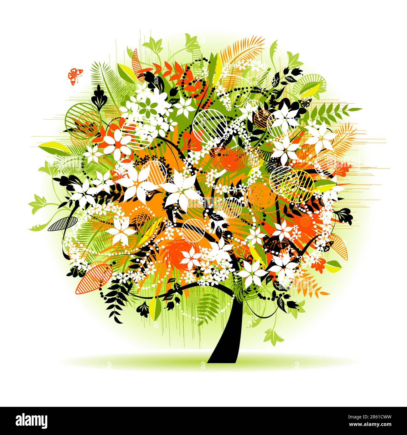 Floral tree beautiful Stock Vector Image & Art - Alamy