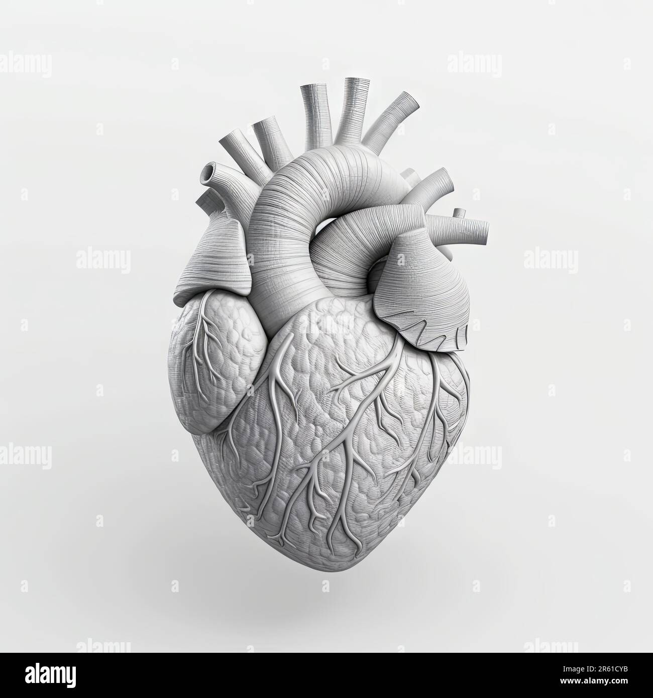 A 3D model of a human heart in a drawing style Stock Photo - Alamy