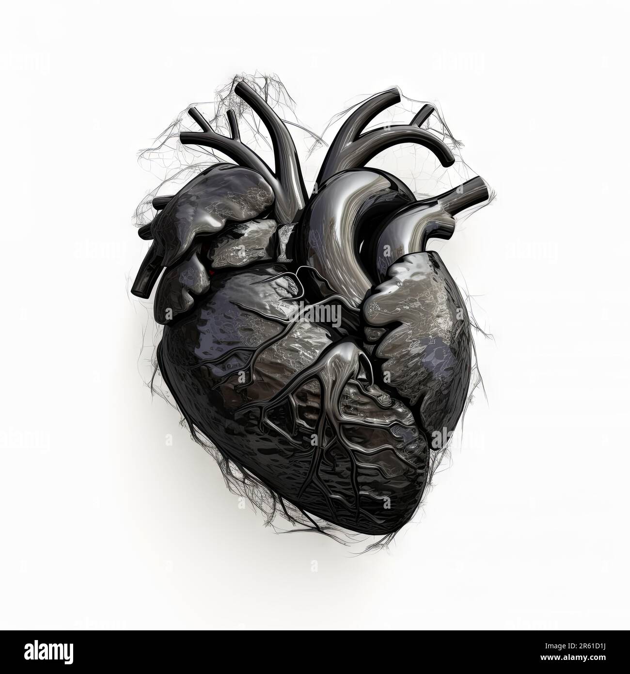 A 3D model of a human heart in a drawing style Stock Photo - Alamy