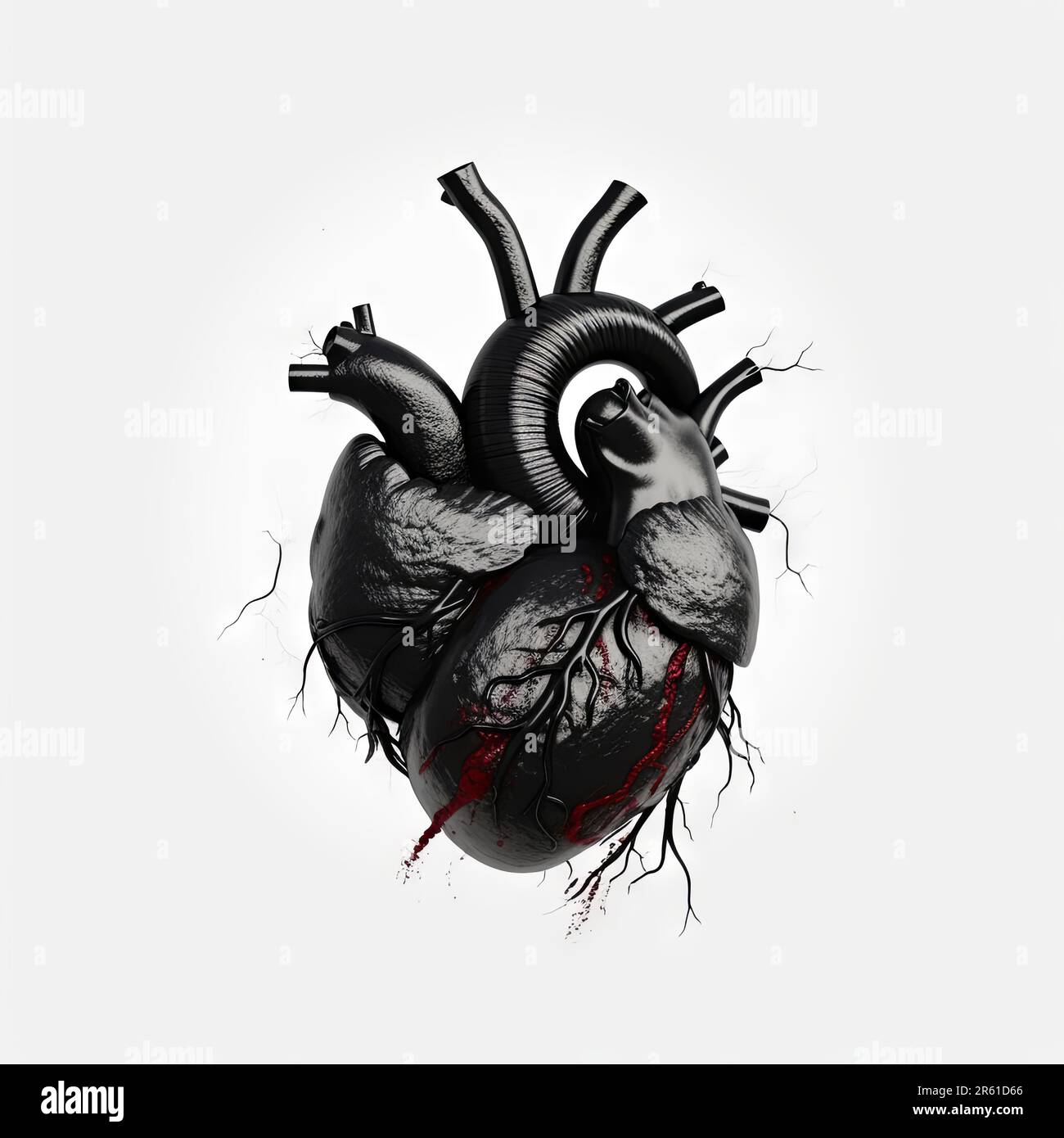 A 3D model of a human heart in a drawing style Stock Photo - Alamy