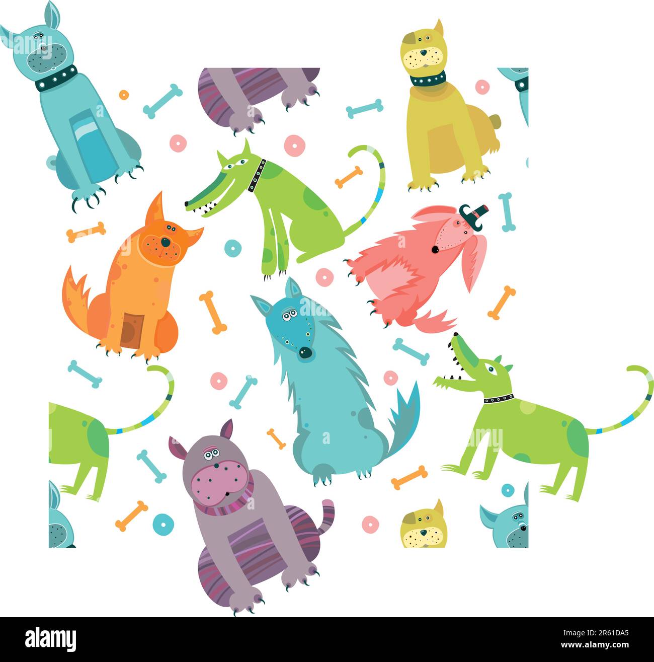 Seamless Funny vector dogs Stock Vector Image & Art - Alamy