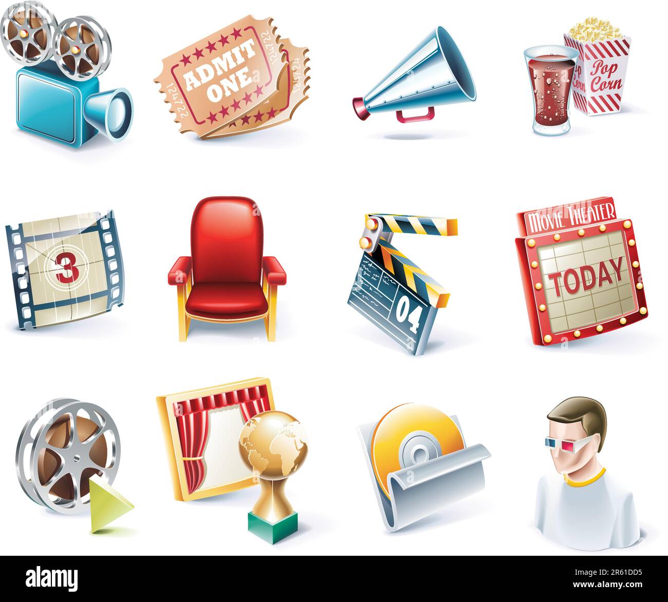 Set of highly detailed cartoon icons Stock Vector Image & Art - Alamy