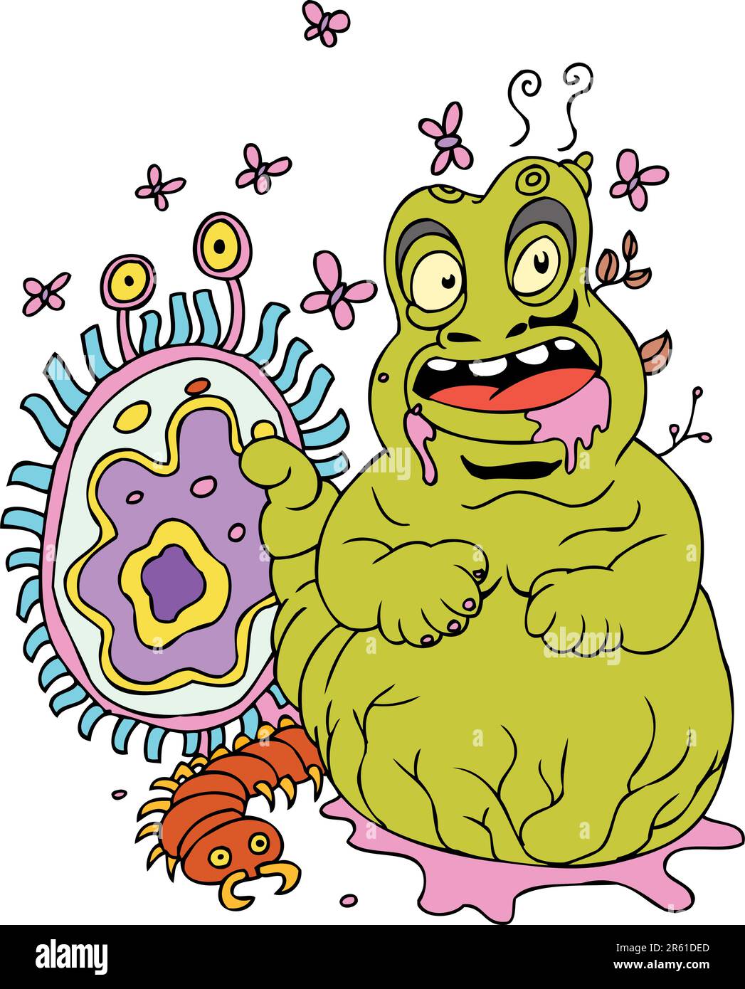Filthy bacteria creatures and flies Stock Vector Image & Art - Alamy