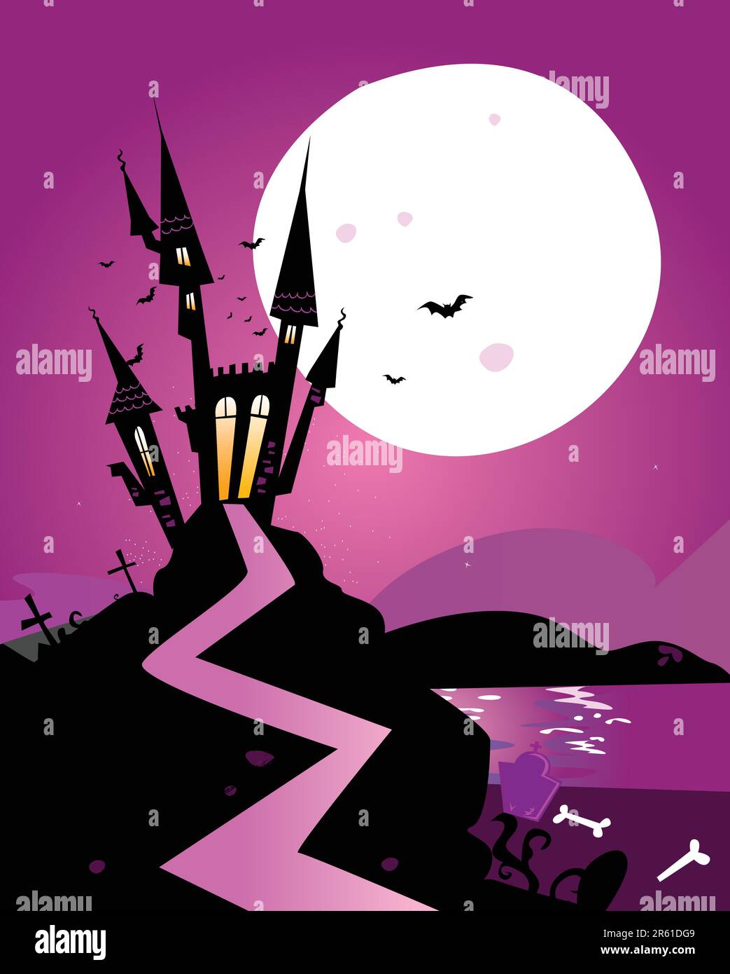 Old Scary castle. Vector Illustration Stock Vector Image & Art - Alamy