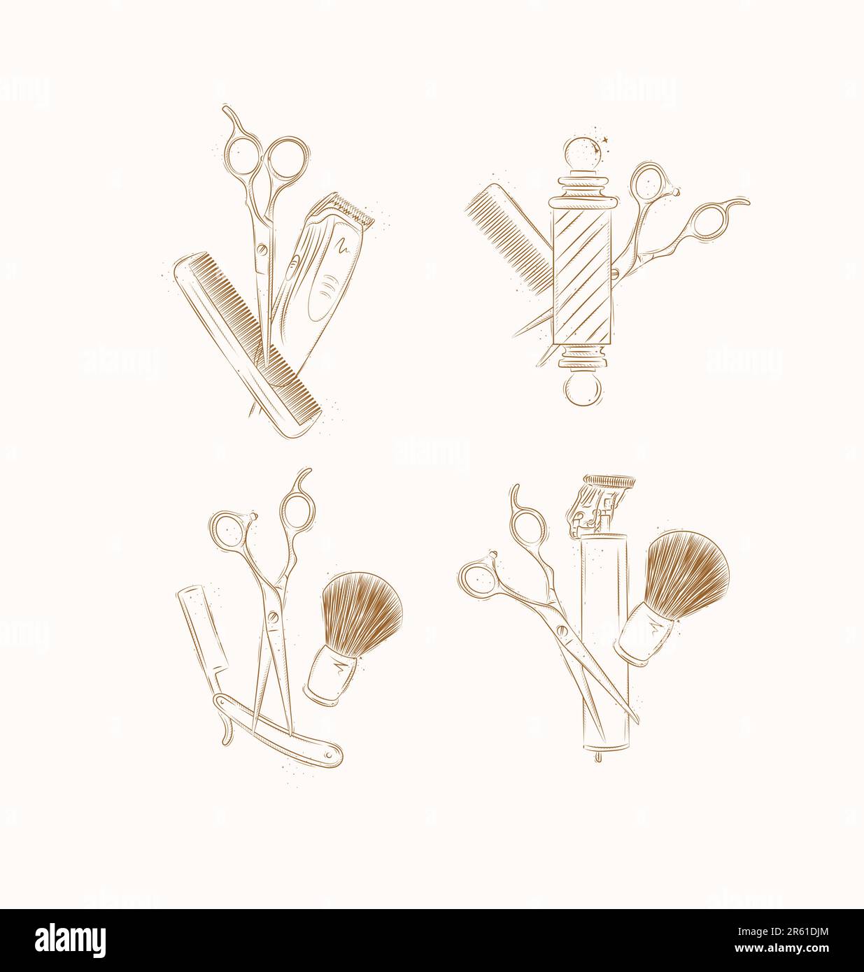 Barber pole drawing Cut Out Stock Images & Pictures - Alamy