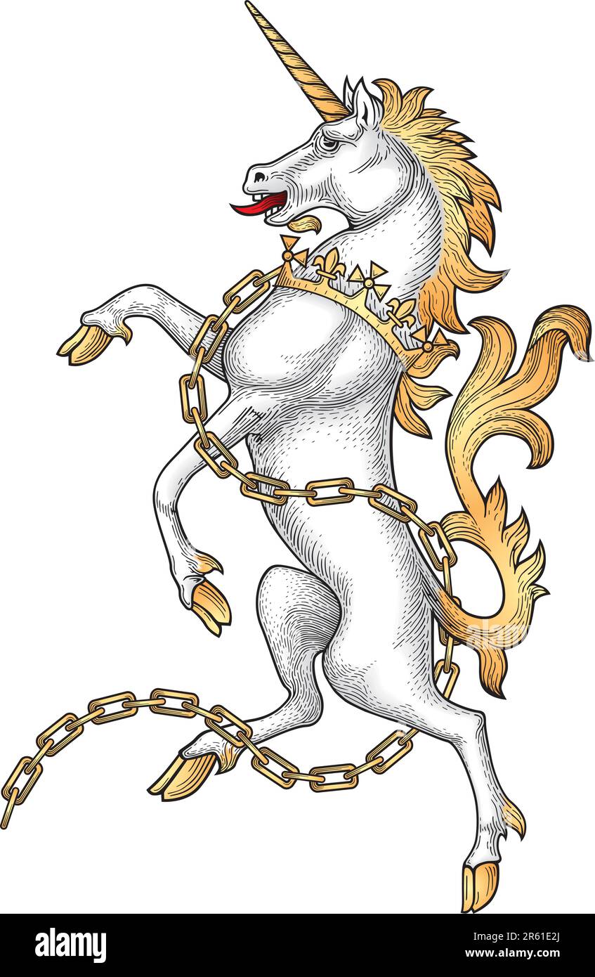 Gold unicorn vector Stock Vector Image & Art - Alamy