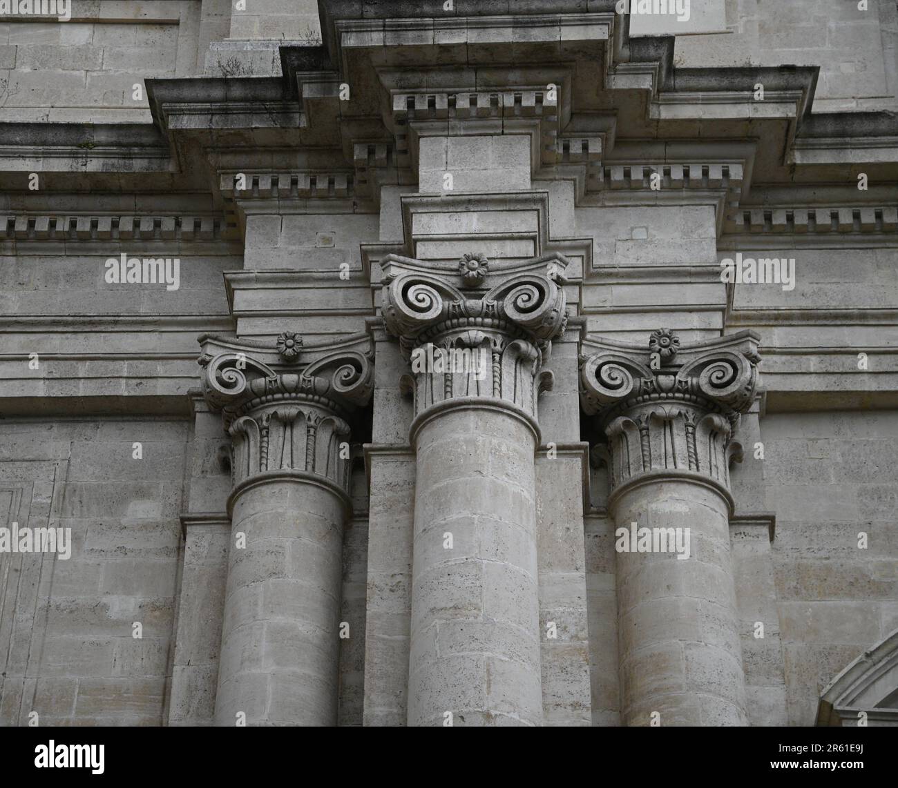 Ionic order columns on the exterior of the Sicilian Baroque style ...