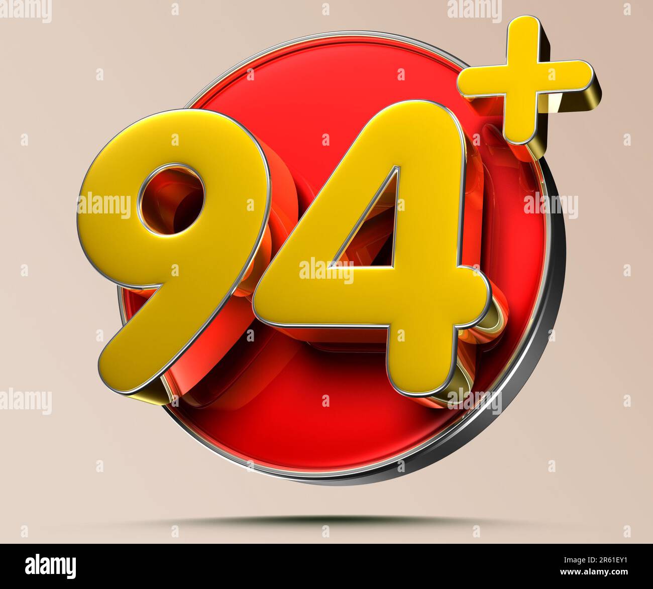 94 plus 3D illustration on light cream background have work path ...