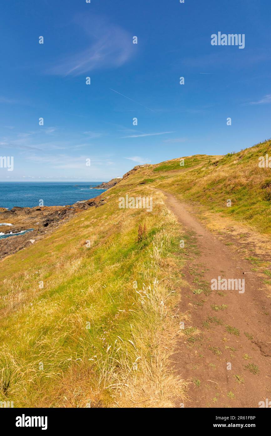 The South West Coastal Path as it makes its way along Boscaswell Cliffs ...