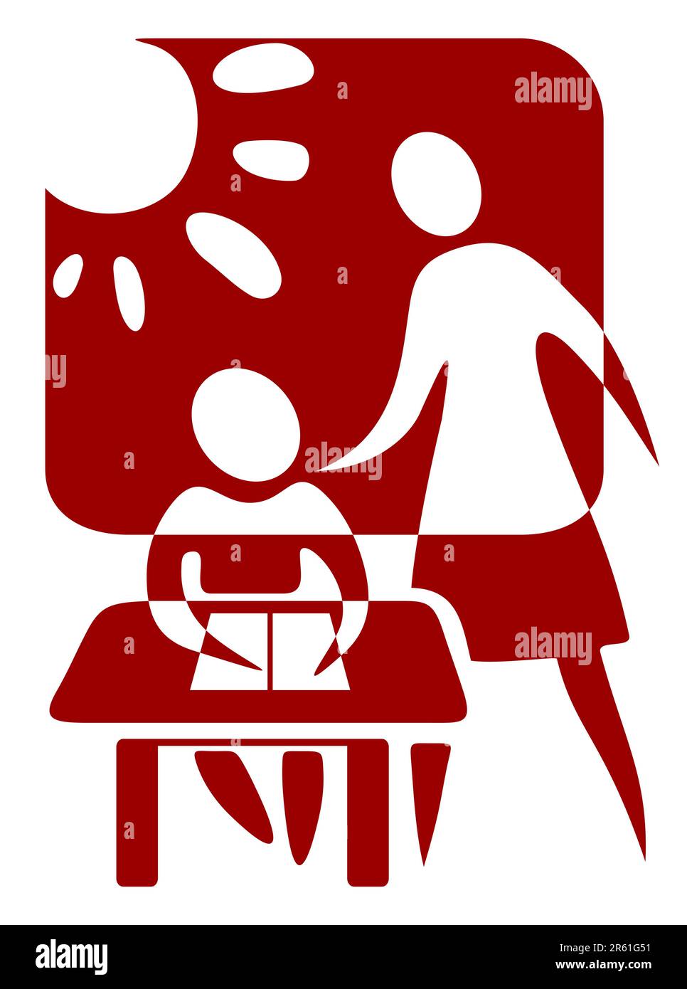 Symbol of school training. Stylized teacher and schoolboy Stock Vector ...