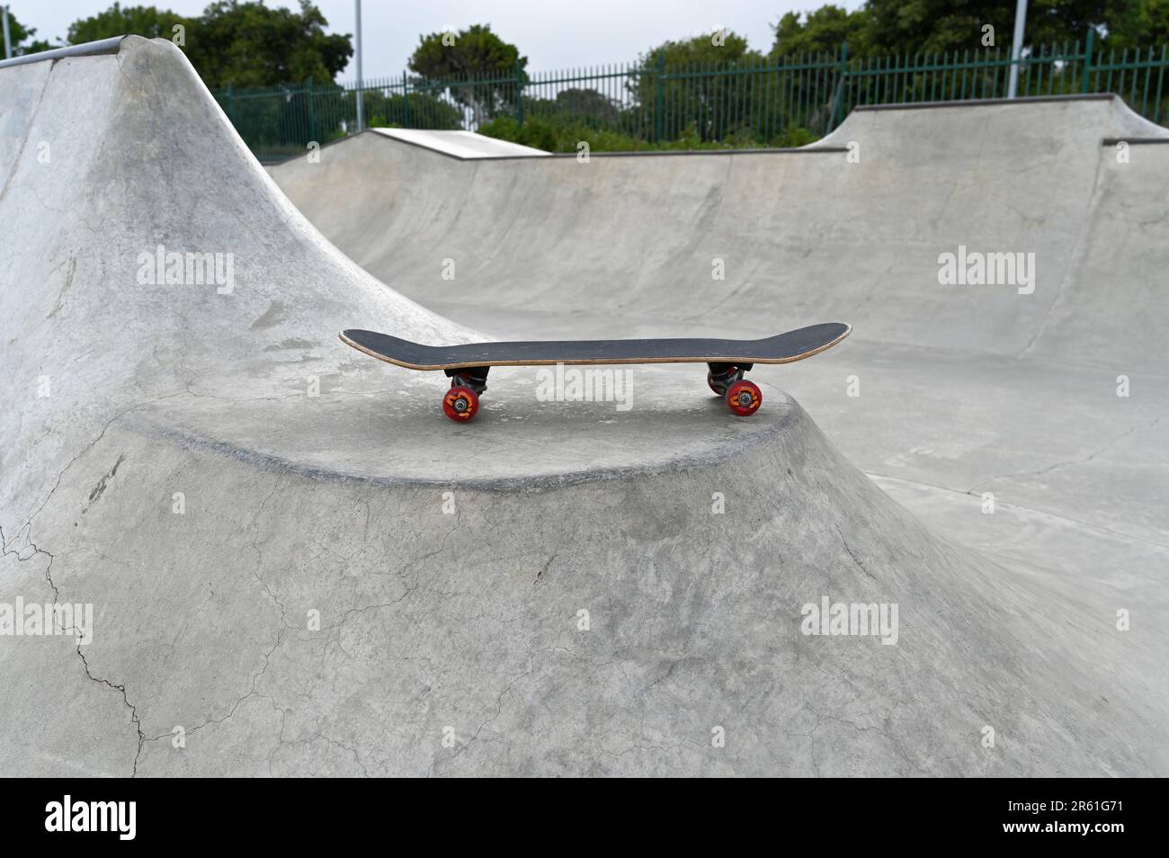 Skate park ramps at the recreation park. Free skate park. No people ...