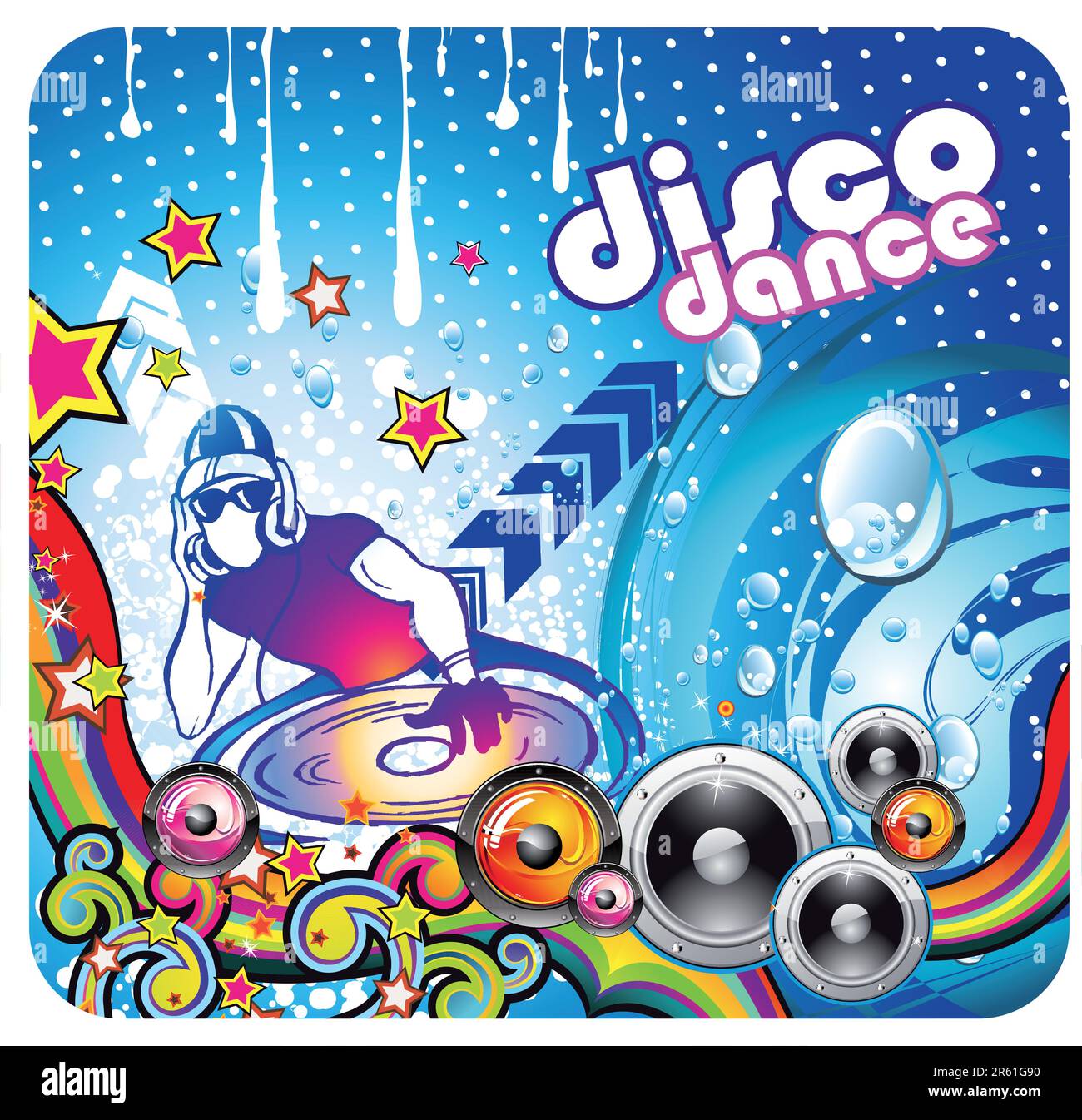 Disco Dance Colorful Music Background for Poster or Flyers Stock Vector ...