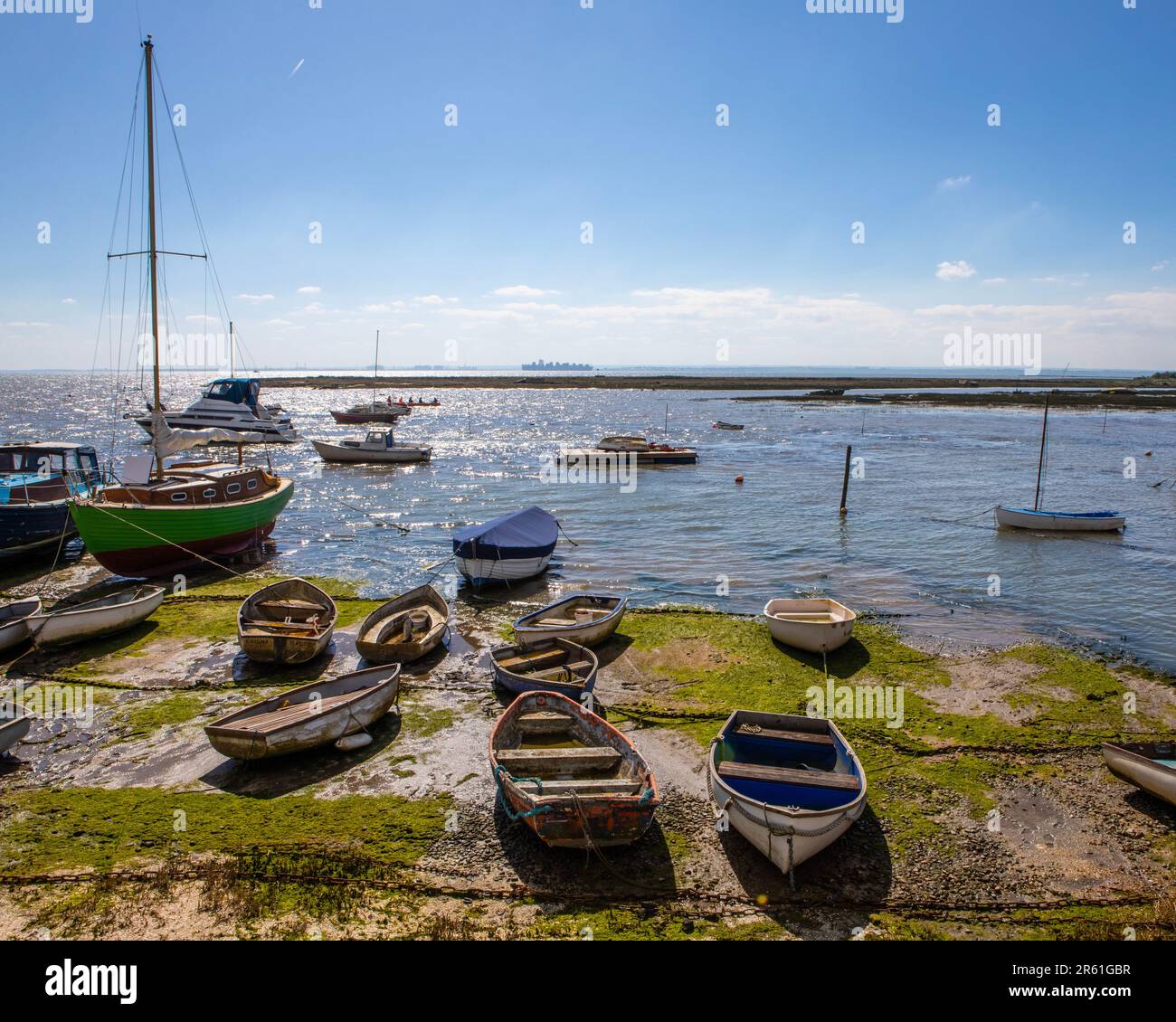 View of the Thames Estuary from Leigh-on-Sea in Essex, UK Stock Photo ...