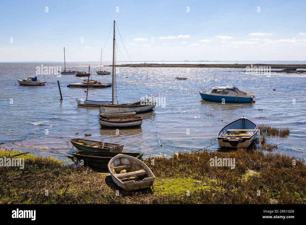 View of the Thames Estuary from Leigh-on-Sea in Essex, UK Stock Photo ...
