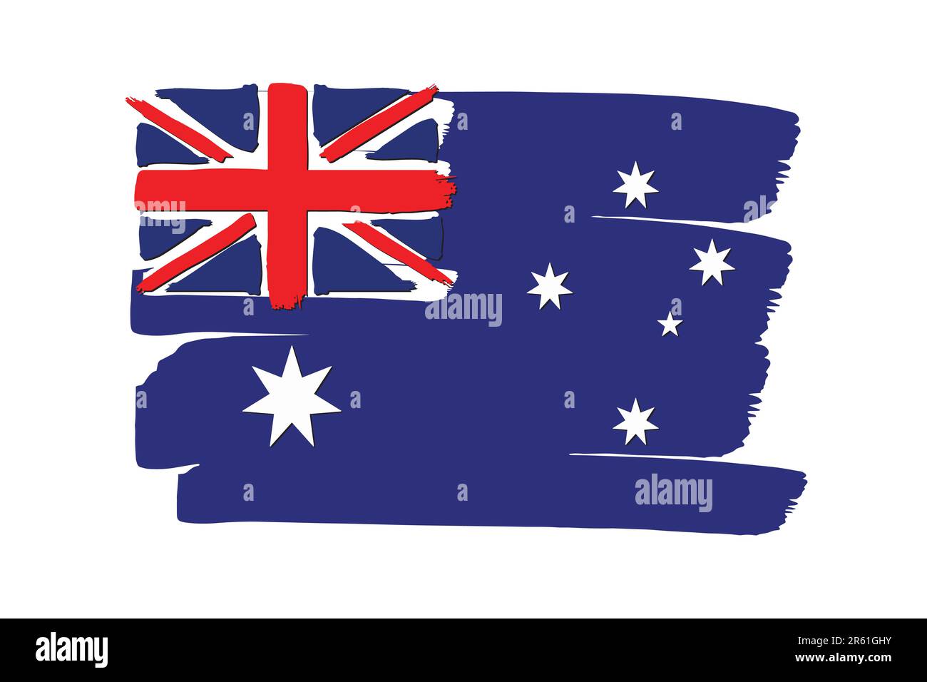 Australia Flag with colored hand drawn lines in Vector Format Stock ...