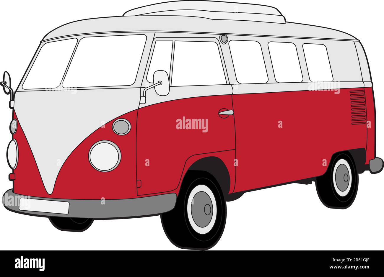 lineart of a retro van Stock Vector Image & Art - Alamy