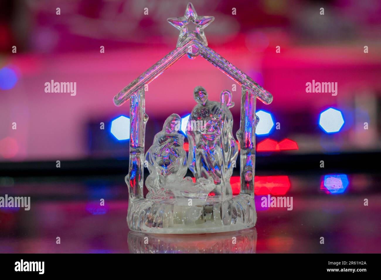 Crystal Nativity Scene - Christmas decoration Stock Photo - Alamy