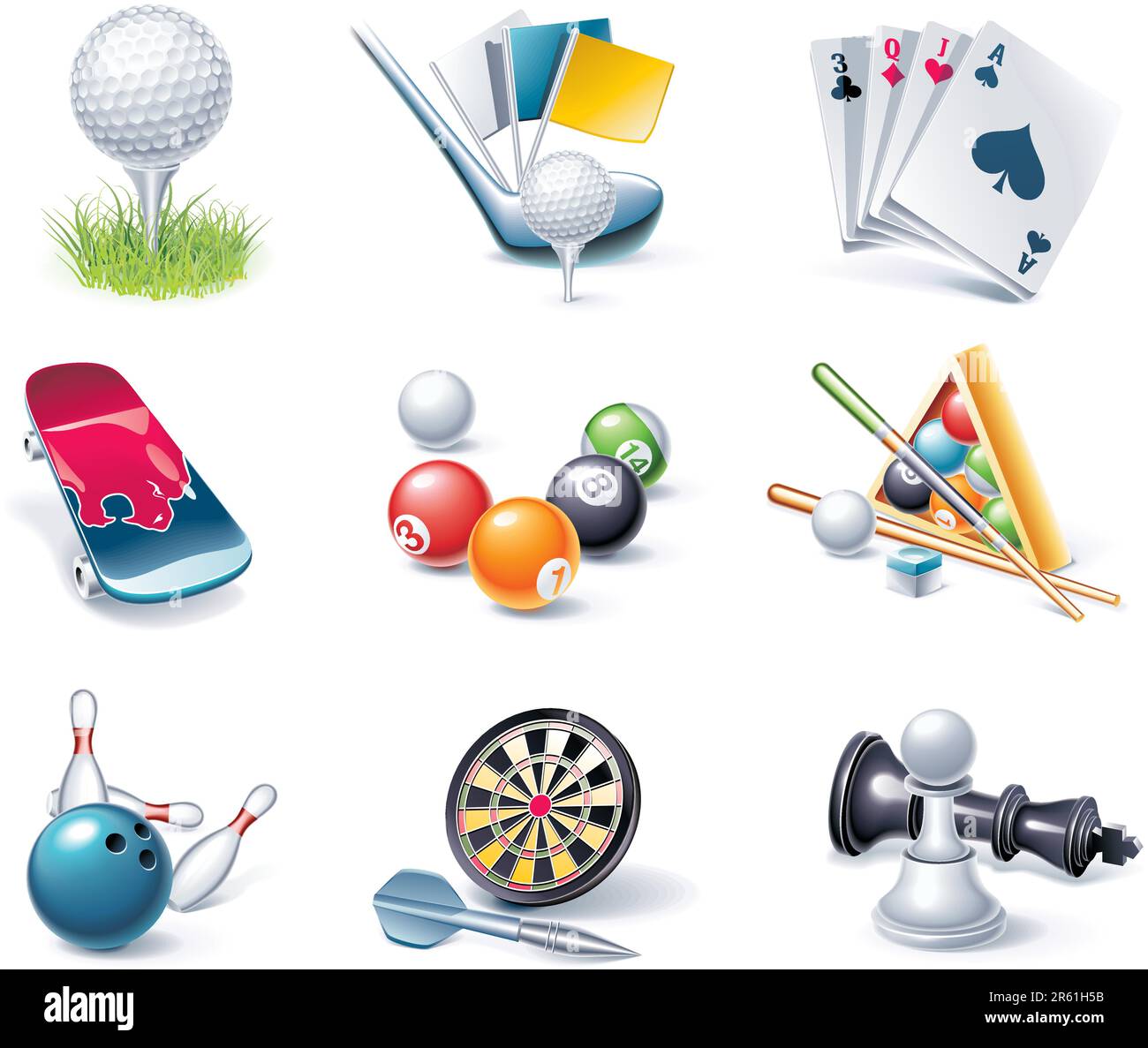 Set of highly detailed cartoon icons Stock Vector Image & Art - Alamy