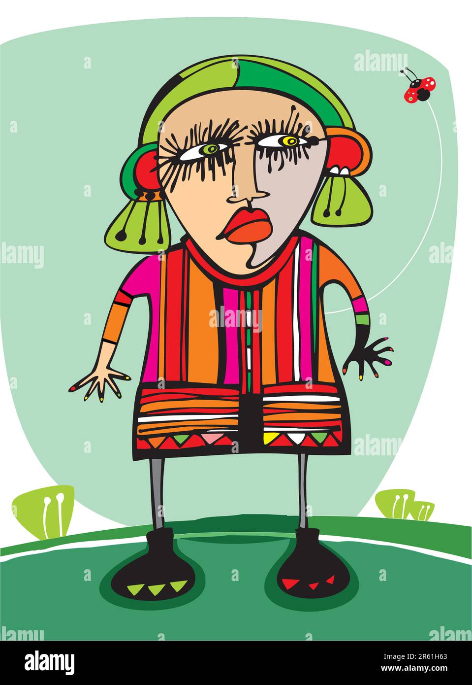 Cute angry girl outdoors Stock Vector Image & Art - Alamy