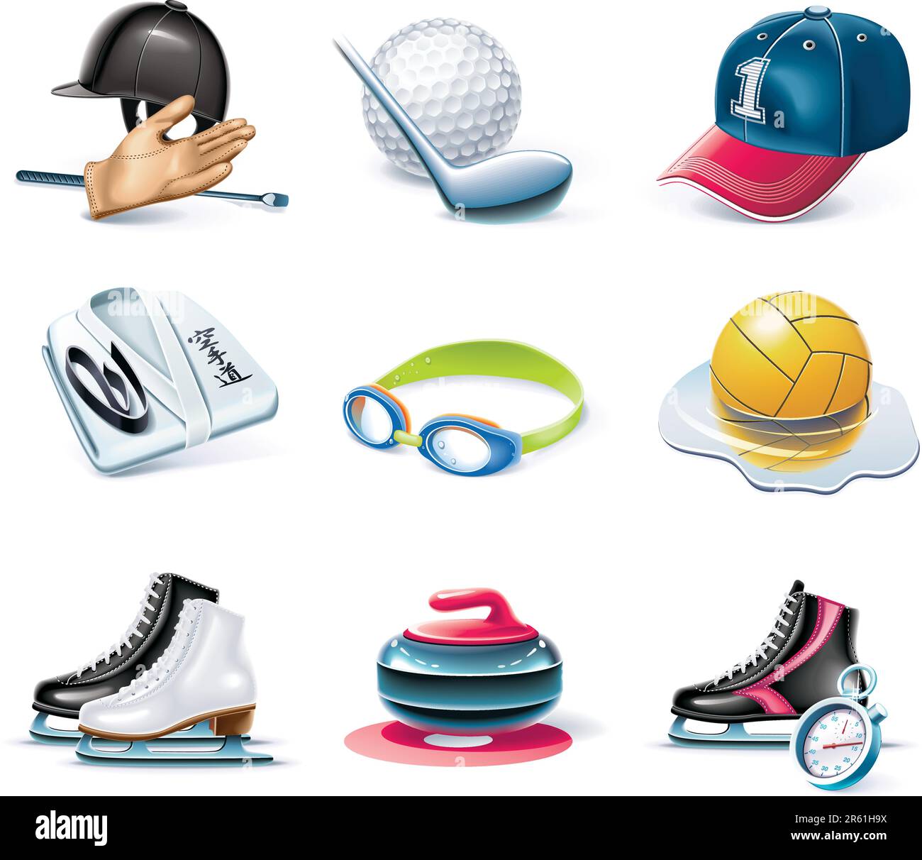 Set of highly detailed cartoon icons Stock Vector Image & Art - Alamy