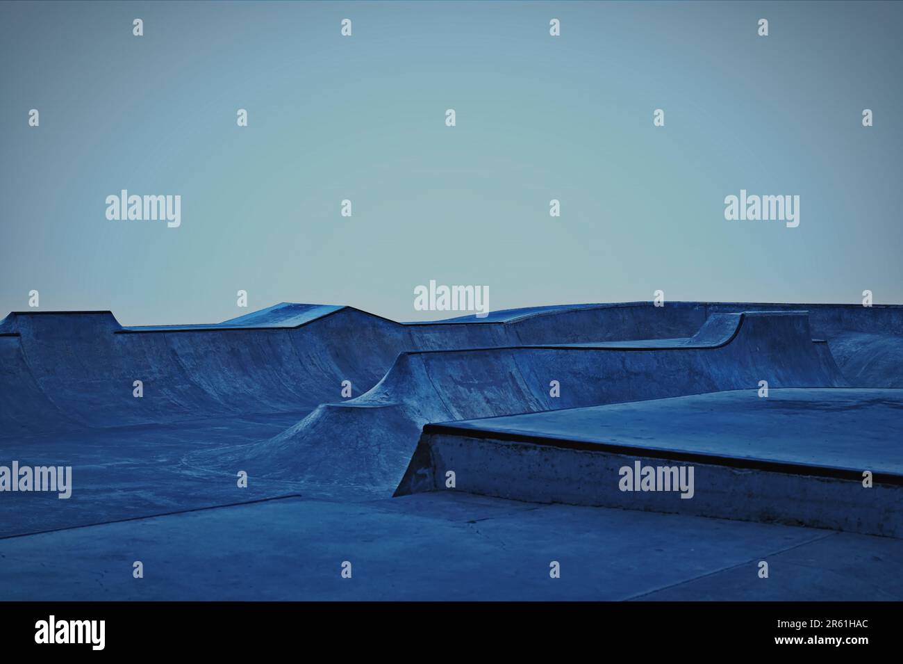 Skate park ramps at the recreation park. Free skate park. No people ...