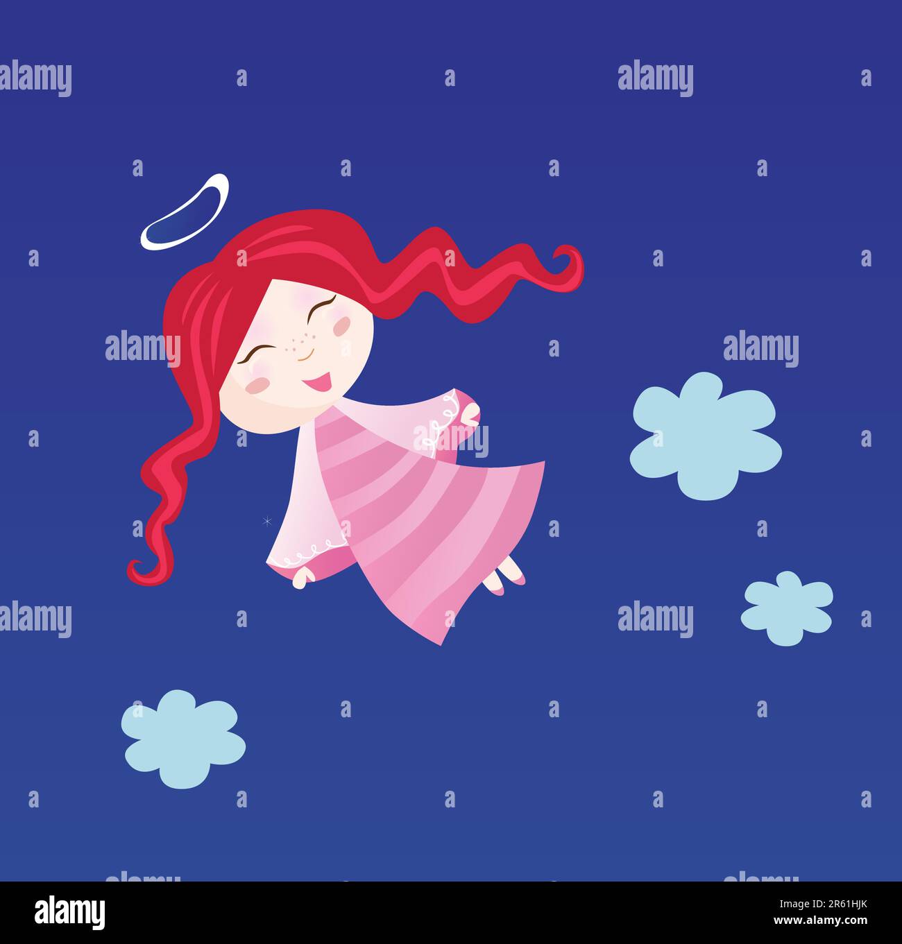 Small christmas angel - symbol of love and innocence. Vector ...