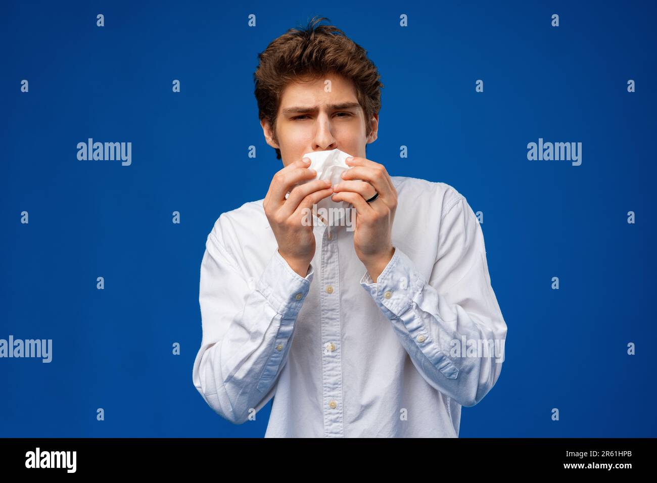 Man wiping face napkin hi-res stock photography and images - Alamy