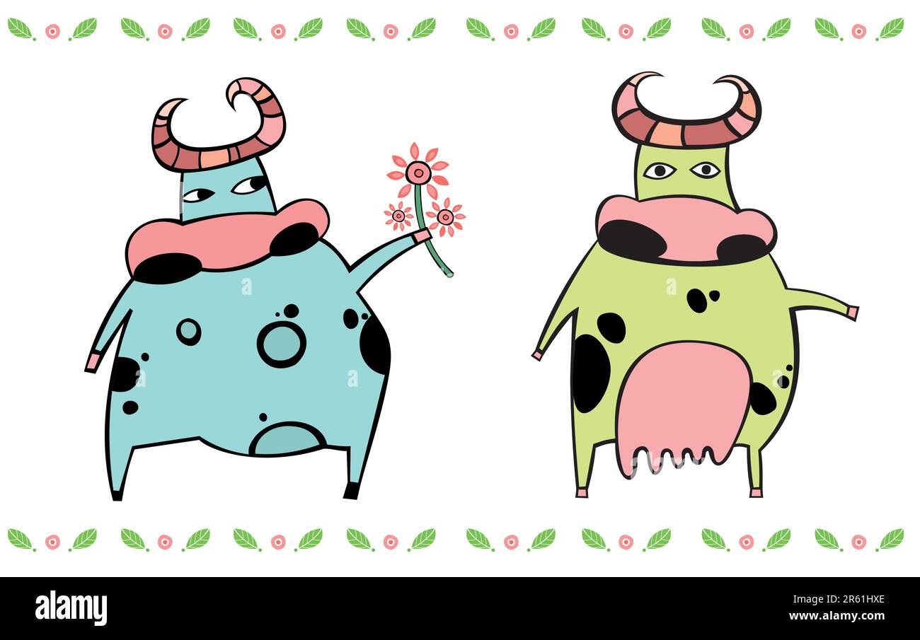 Cute Cows Isolated On White Background Stock Vector Image And Art Alamy