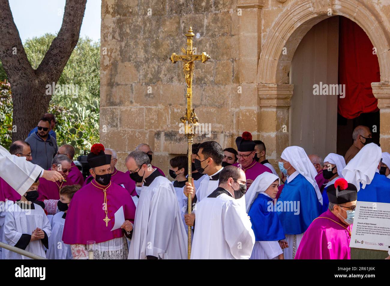 Altar boys, Monsignors and other people preparing for the traditional ...
