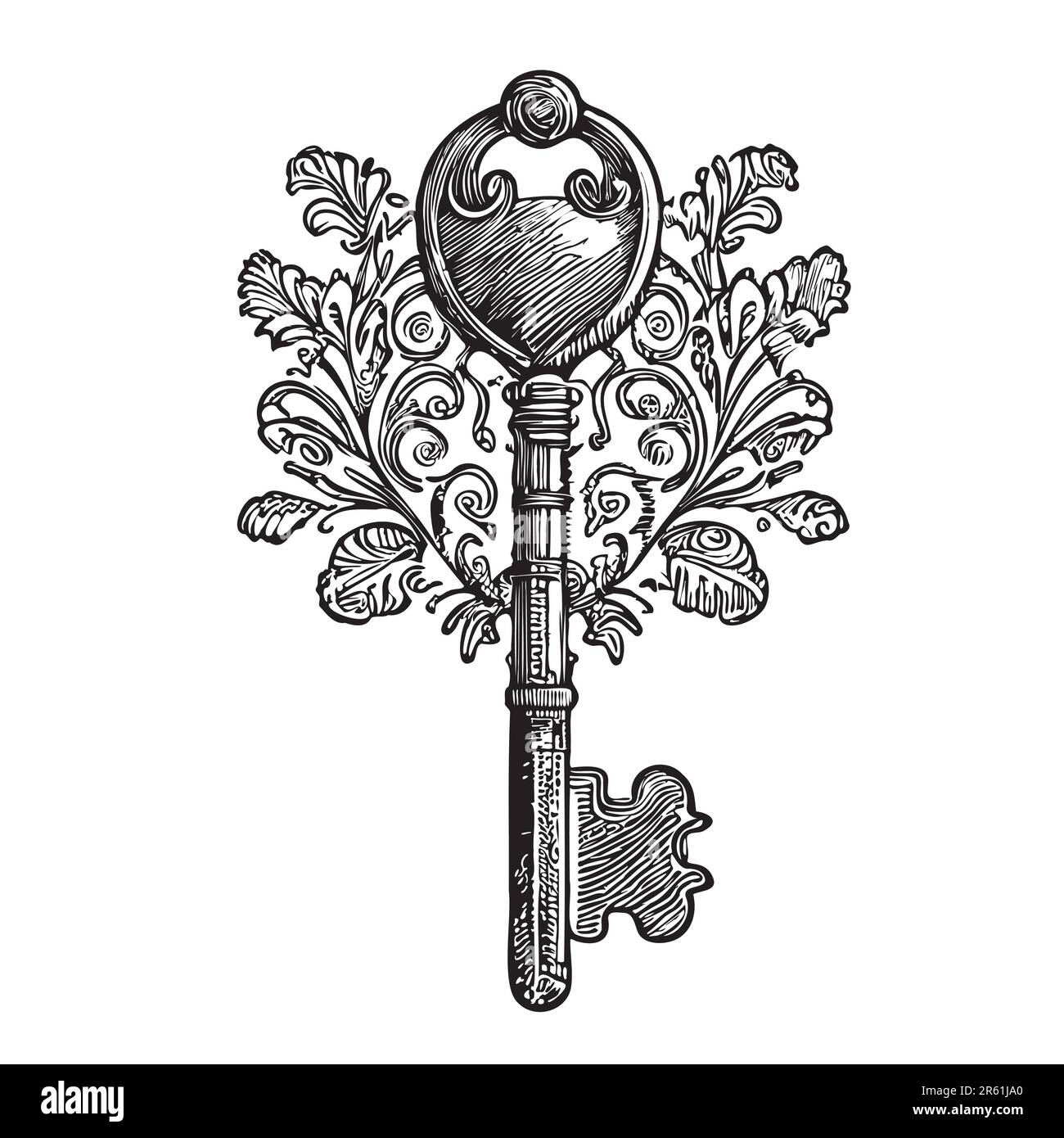 Retro key sketch hand drawn in doodle style illustration Stock Vector ...