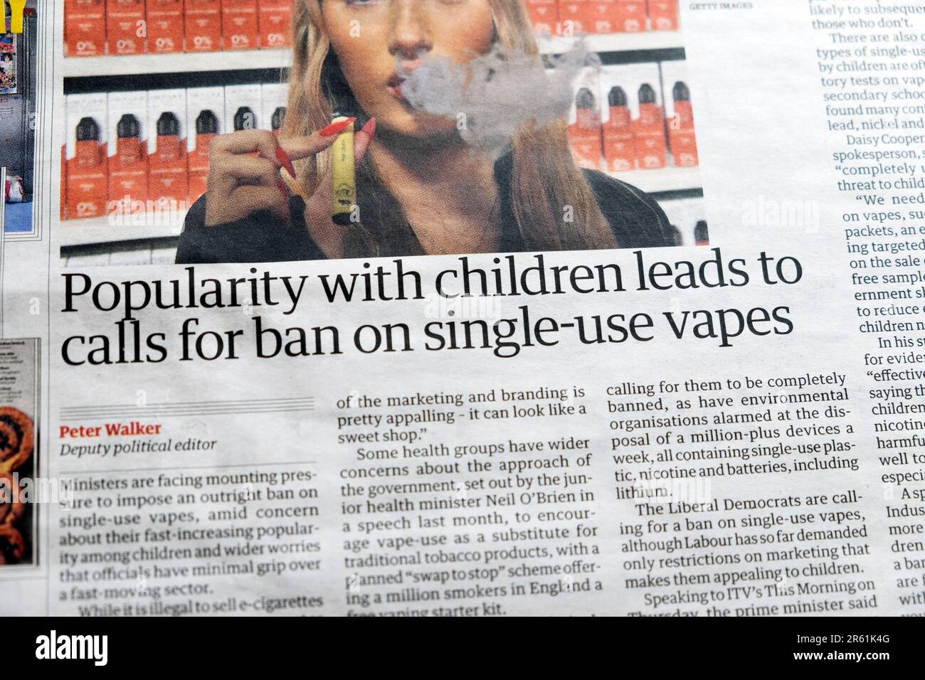 'Popularity with children leads to calls for ban on single-use vapes ...