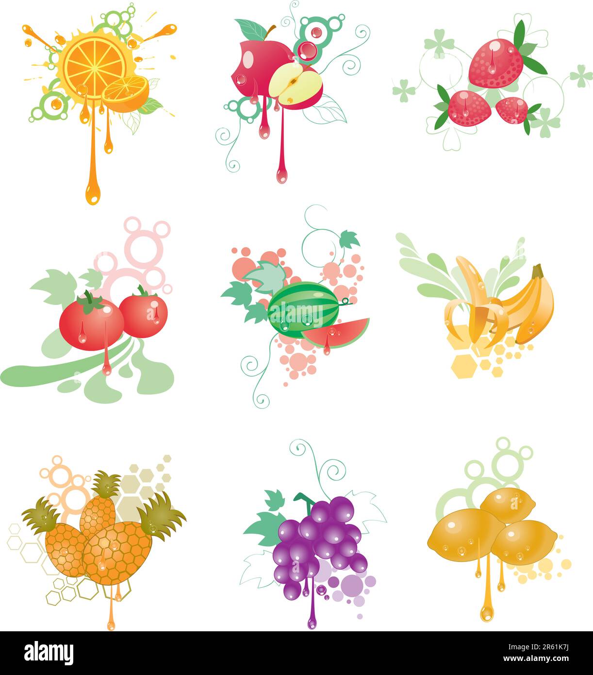 all kinds of fruits pattern design Stock Vector Image & Art - Alamy