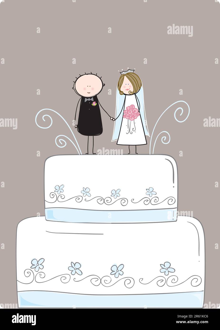 Cartoon wedding topper | Beachweddingtips.com