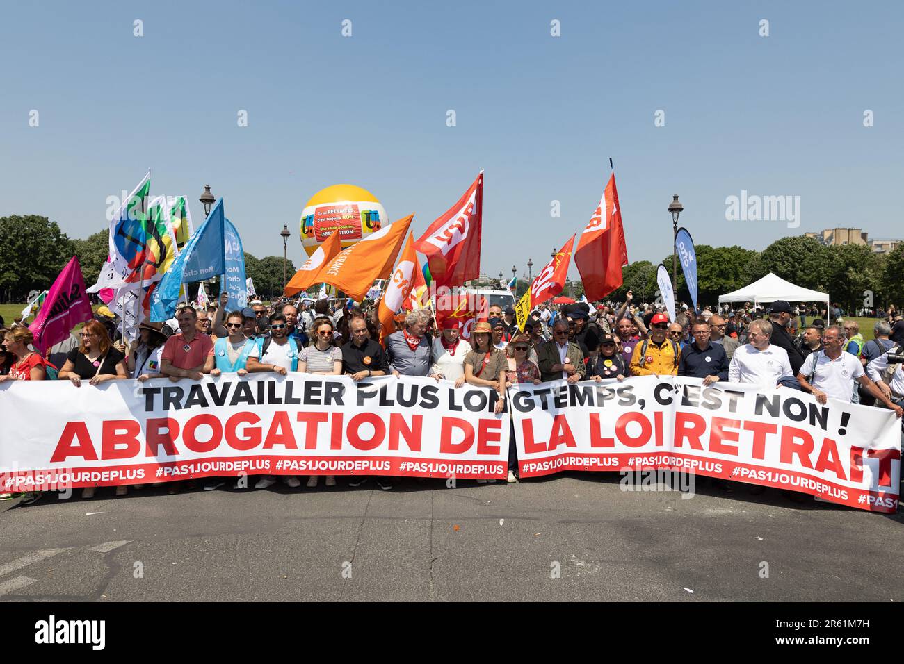 Paris, France. 06th June, 2023. CGT general secretary Sophie Binet ...