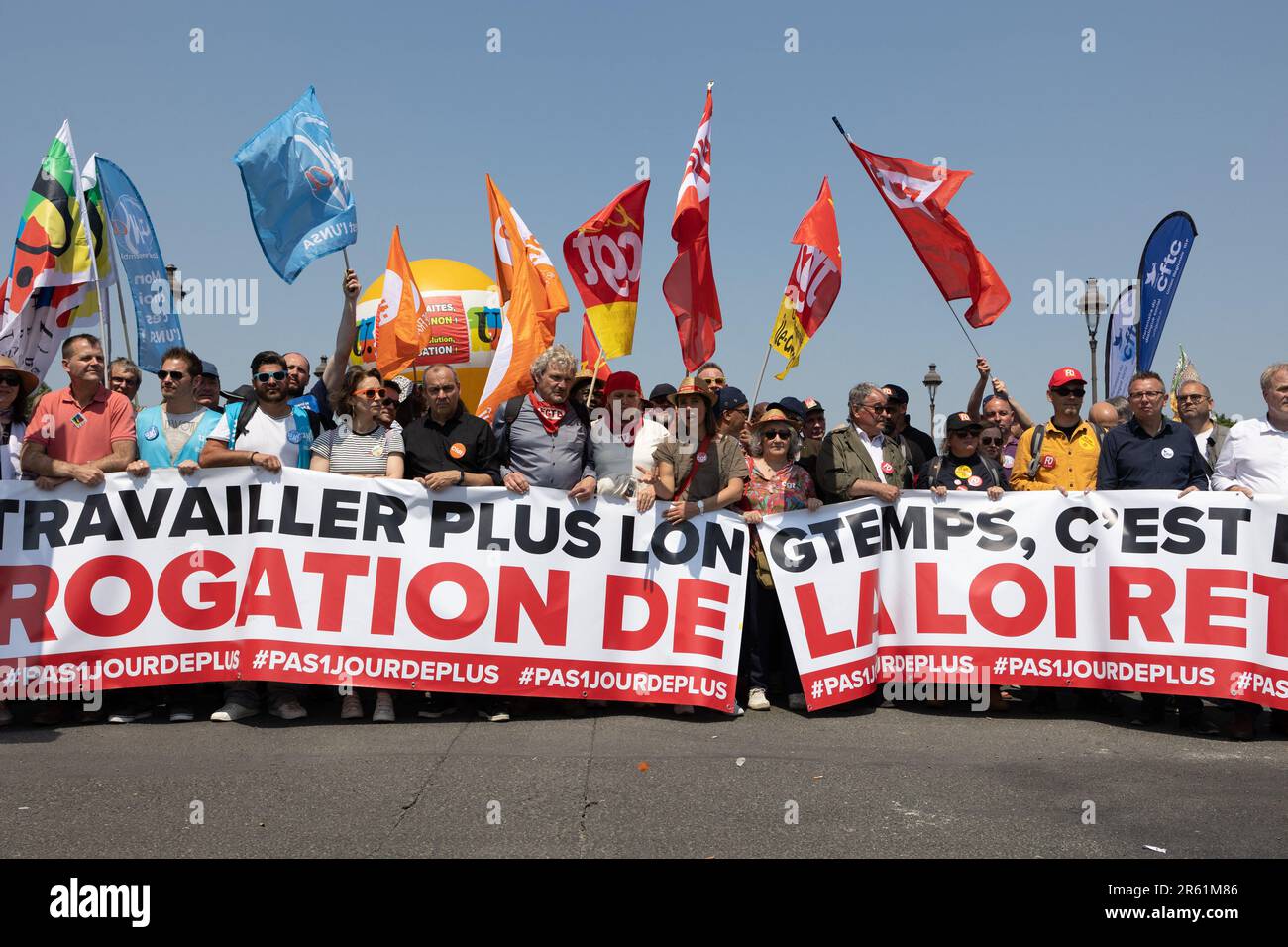 Paris, France. 06th June, 2023. CGT general secretary Sophie Binet ...