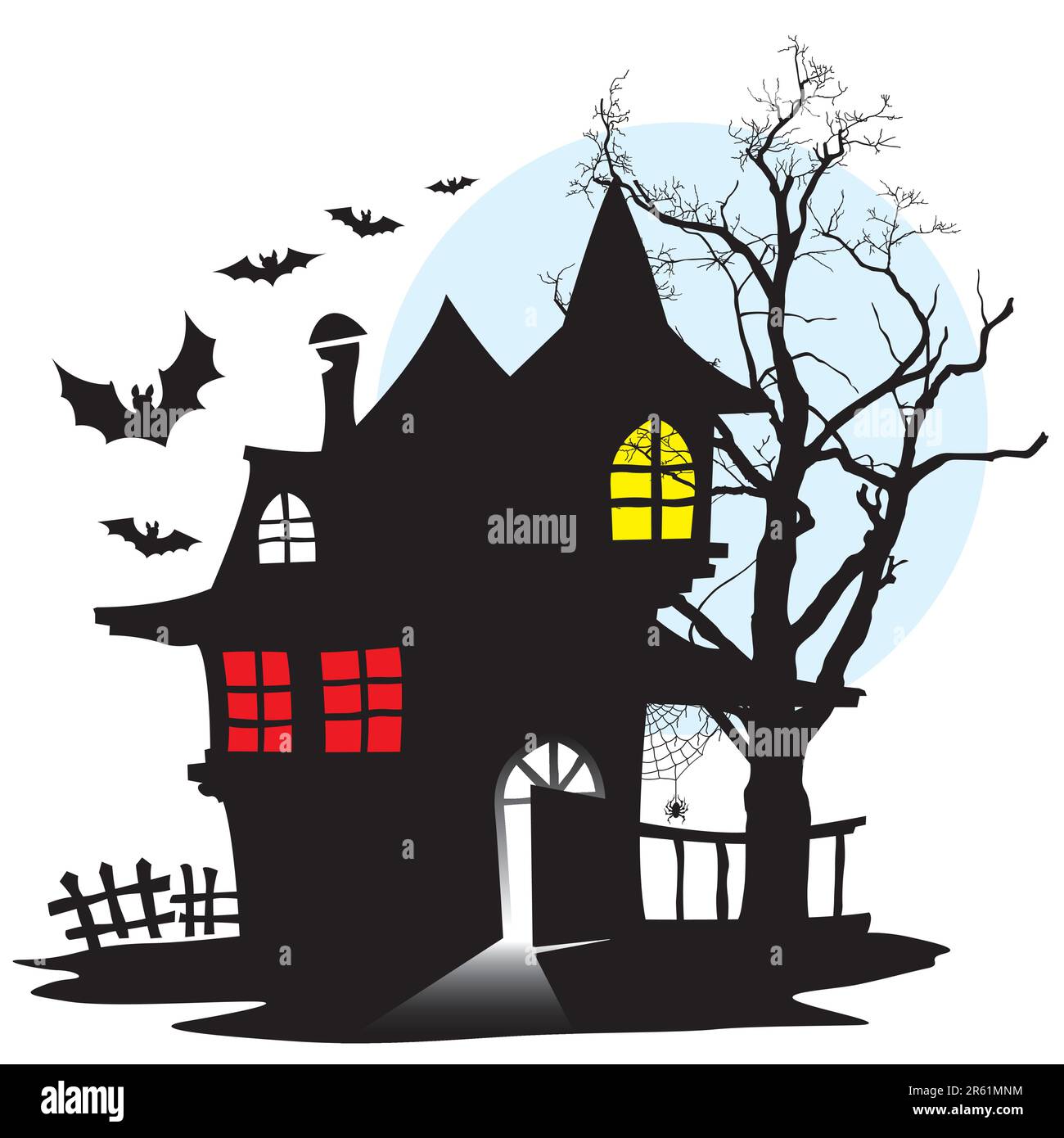 Halloween night, demonic house of vampire, vector illustration Stock ...