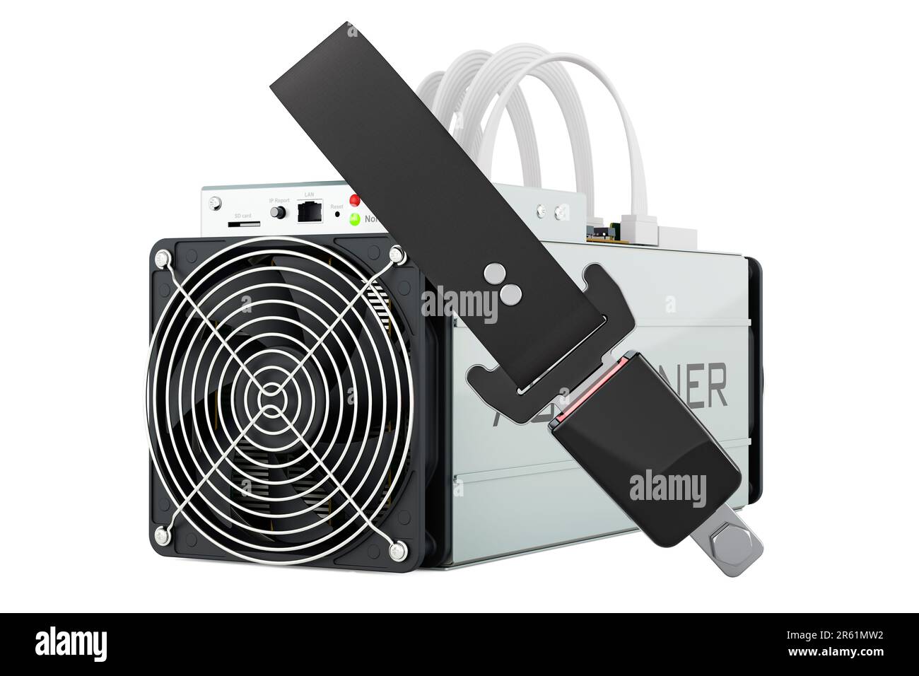 ASIC miner safety belt, 3D rendering isolated on white background Stock Photo - Alamy
