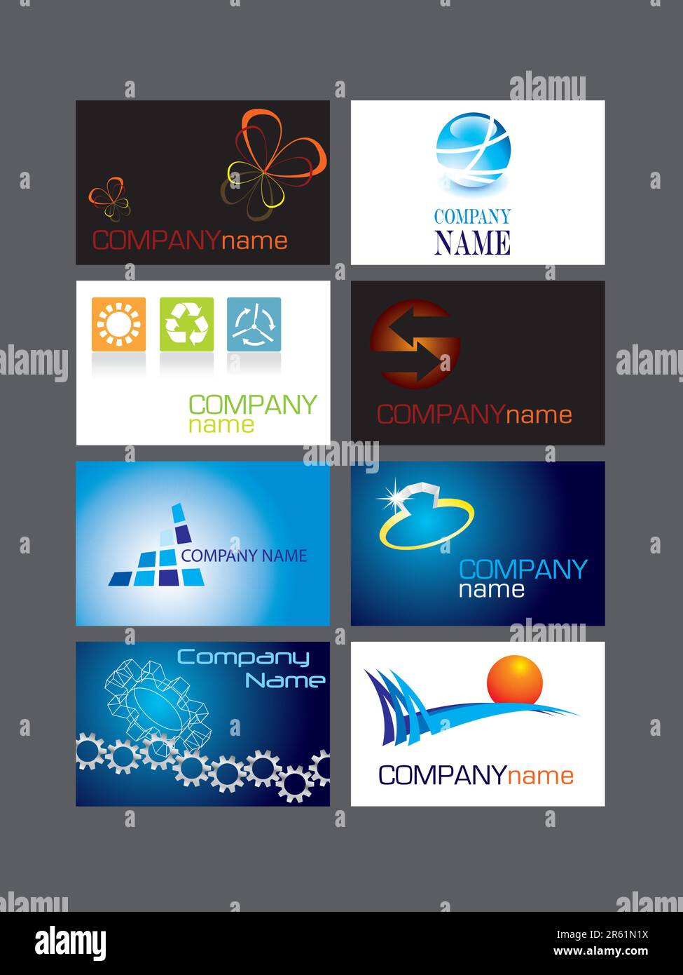 Set of various business cards from a series in my portfolio Stock ...