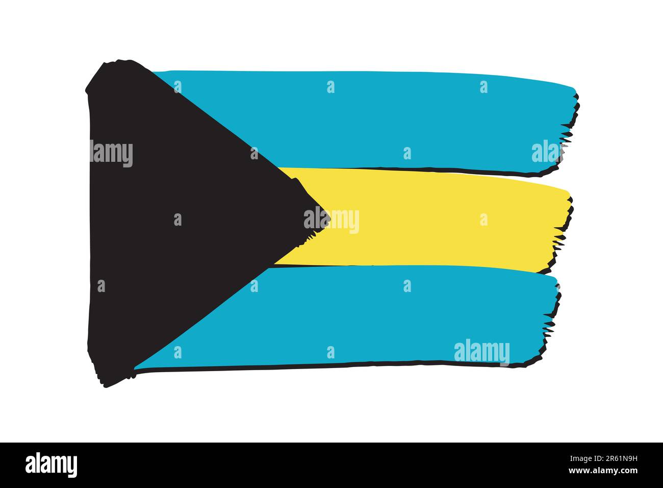 Bahamas Flag with colored hand drawn lines in Vector Format Stock ...
