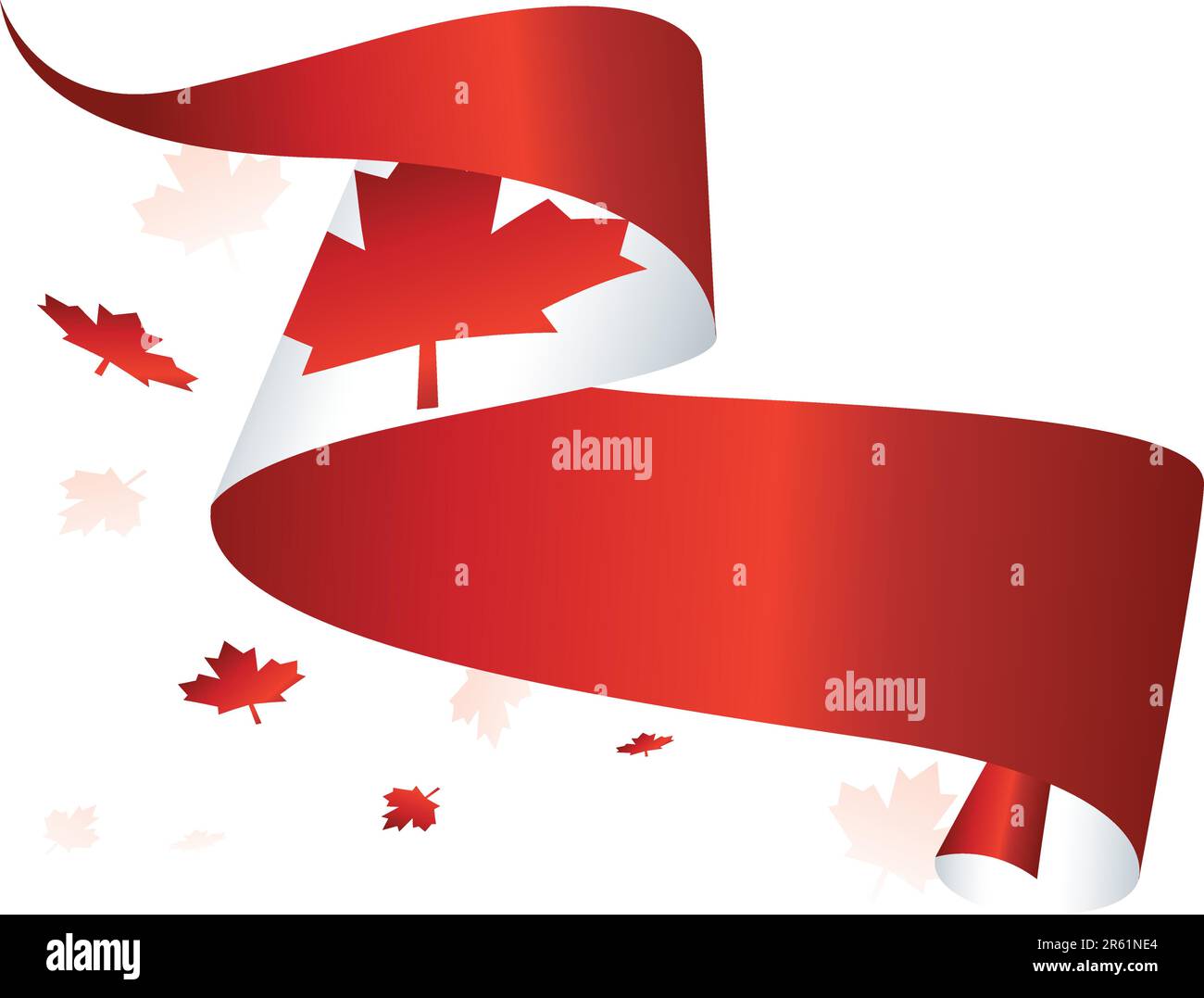 Canada flag banner with falling leaves and copy space Stock Vector ...