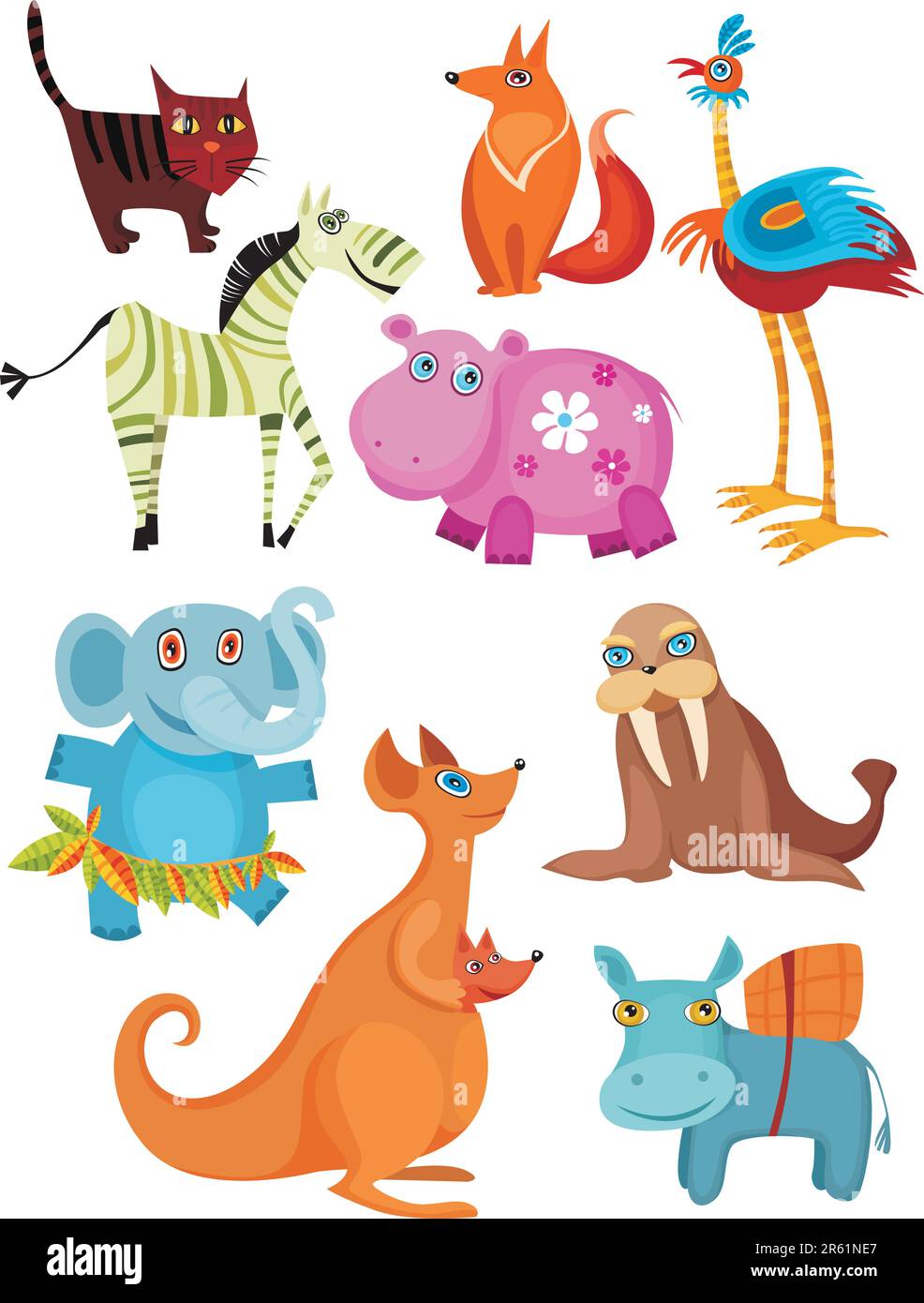 vector illustration of a animal set Stock Vector Image & Art - Alamy