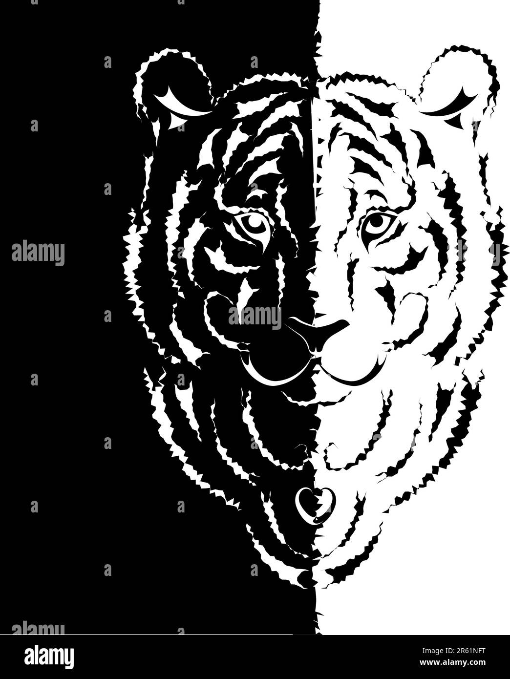 Tiger view Black and White Stock Photos & Images - Alamy