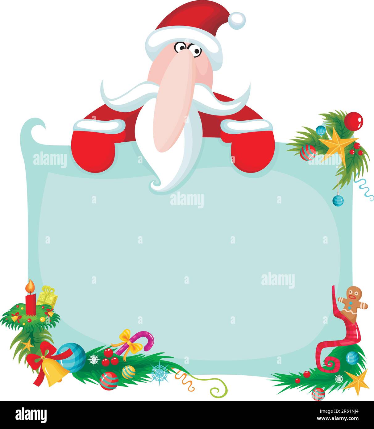 Santa claus with a label Stock Vector Images - Alamy