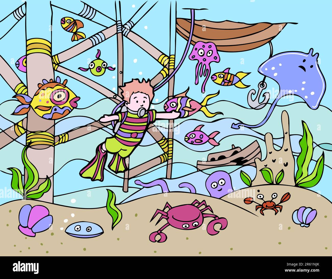 Shipwreck child Stock Vector Images - Alamy