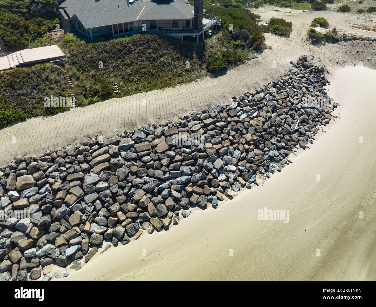 Riprap - a build of large rocks- protect against rising sea levels on ...