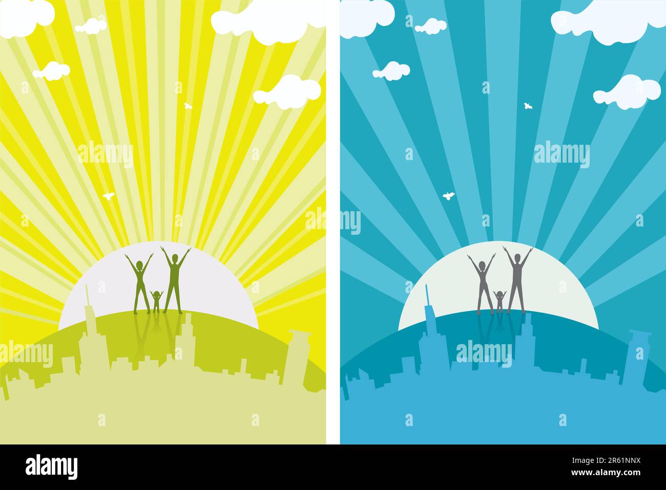 two color version sunset background Stock Vector Image & Art - Alamy