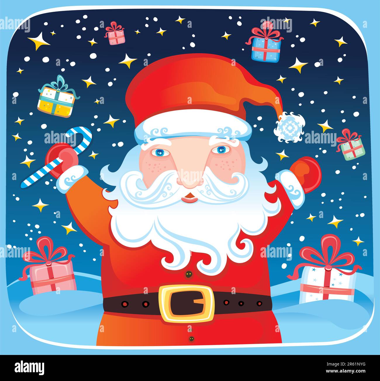 Christmas Santa Claus inside of the snow-dome Stock Vector Image & Art ...