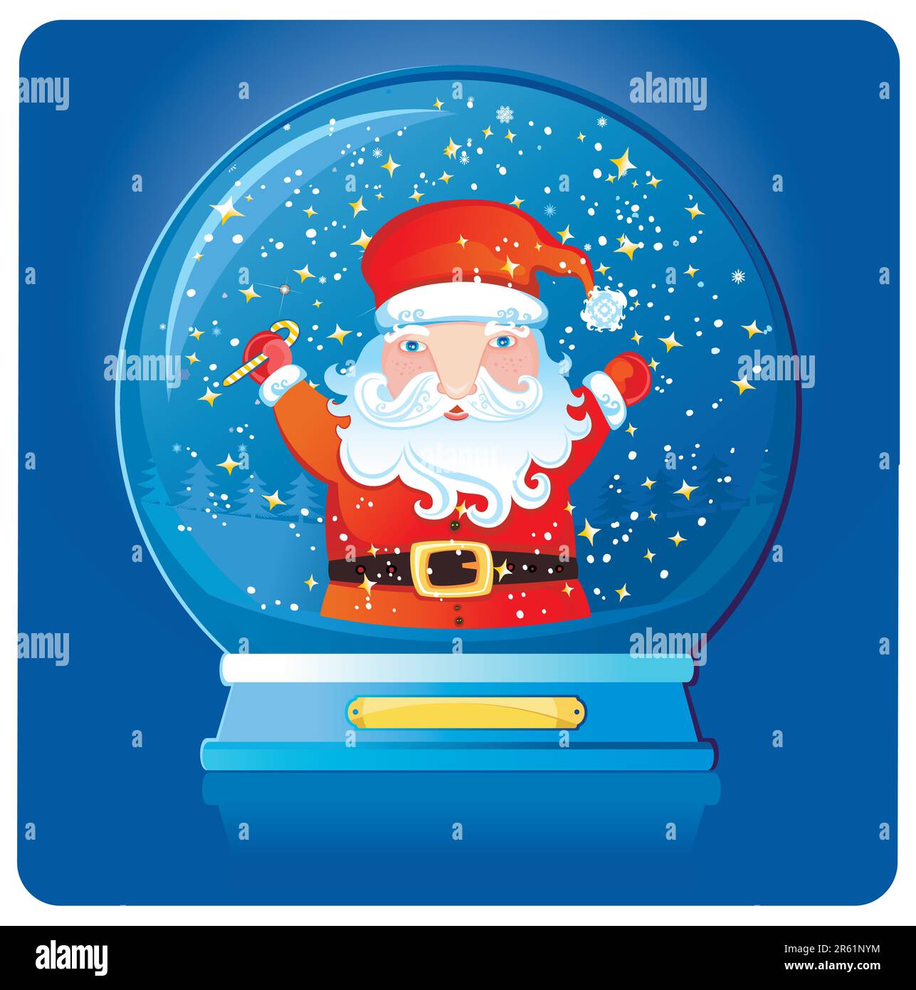 Christmas Santa Claus inside of the snow-dome Stock Vector Image & Art ...